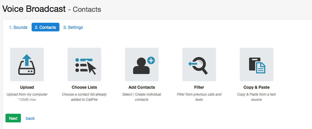 Contact Selection | CallFire